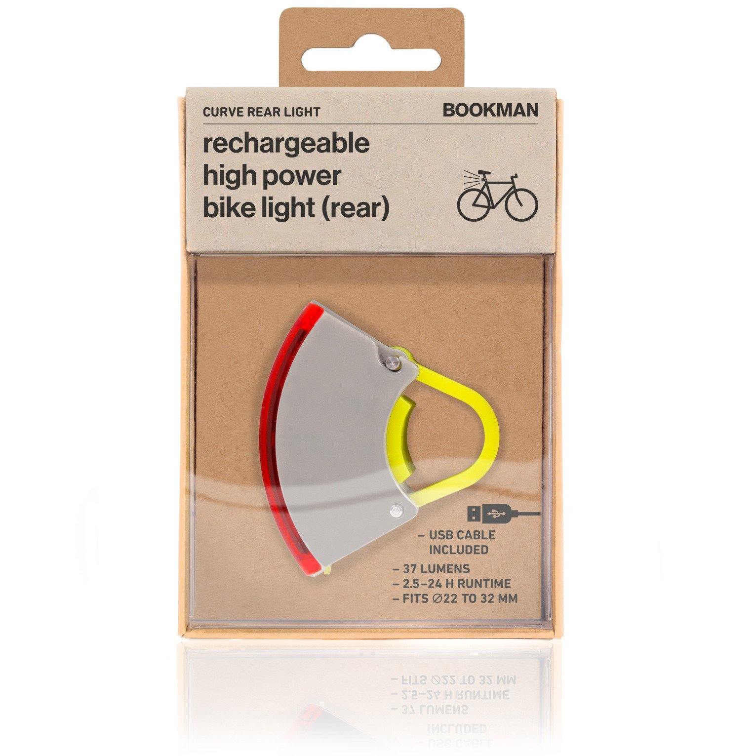 Bookman Curve Rear Light - Grey/Acid Yellow – SpinWarriors
