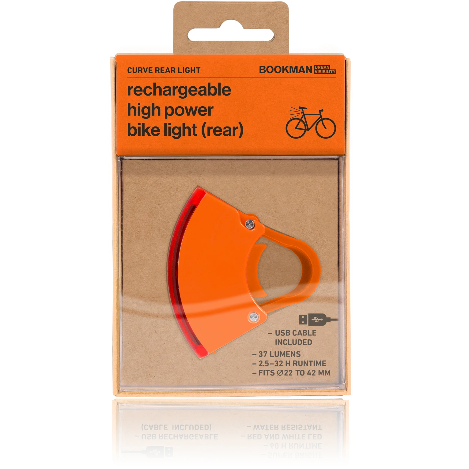 Bookman Curve Rear Light - Orange – SpinWarriors