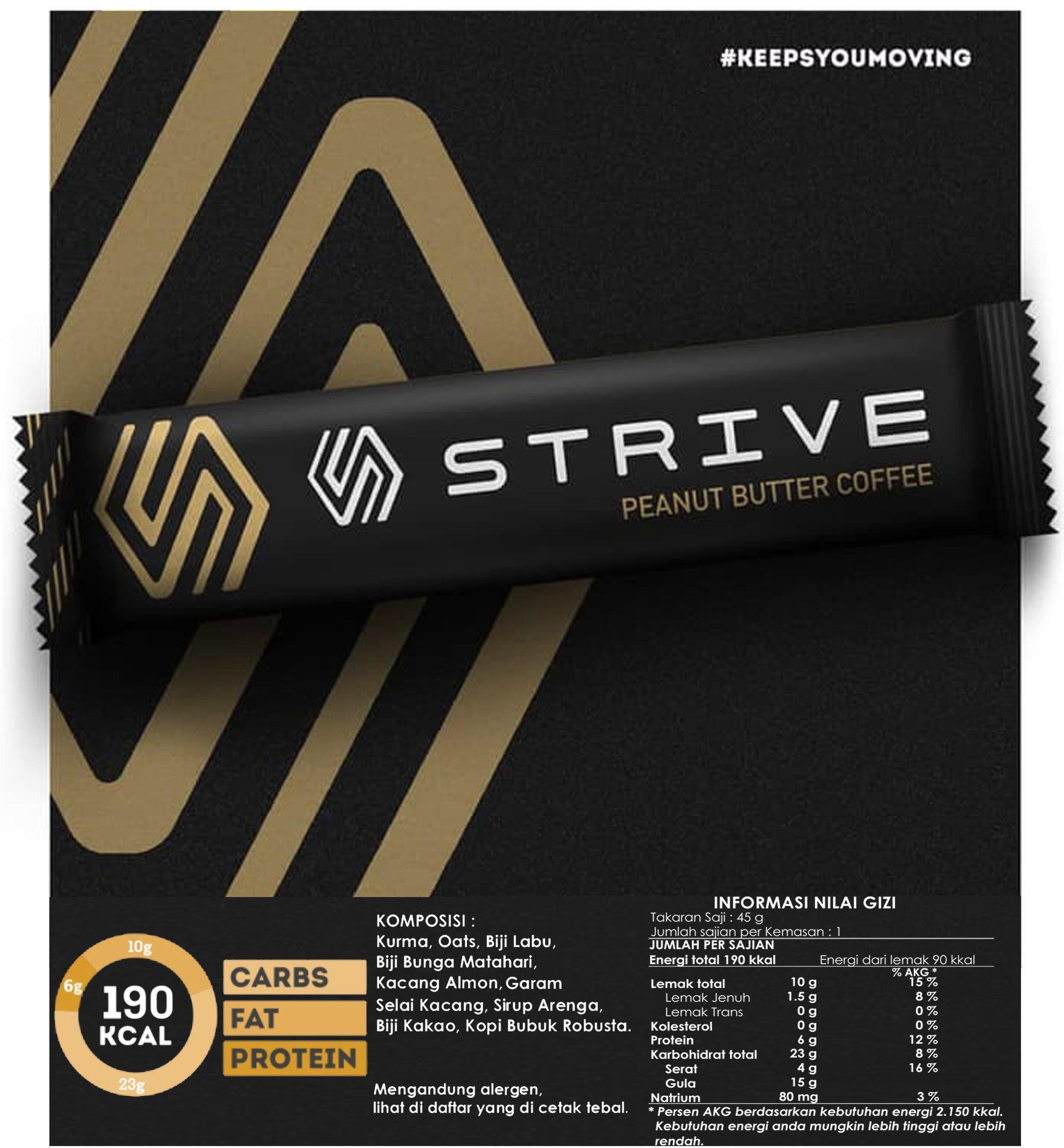 Strive Energy Bar - Peanut Butter Coffee – SpinWarriors