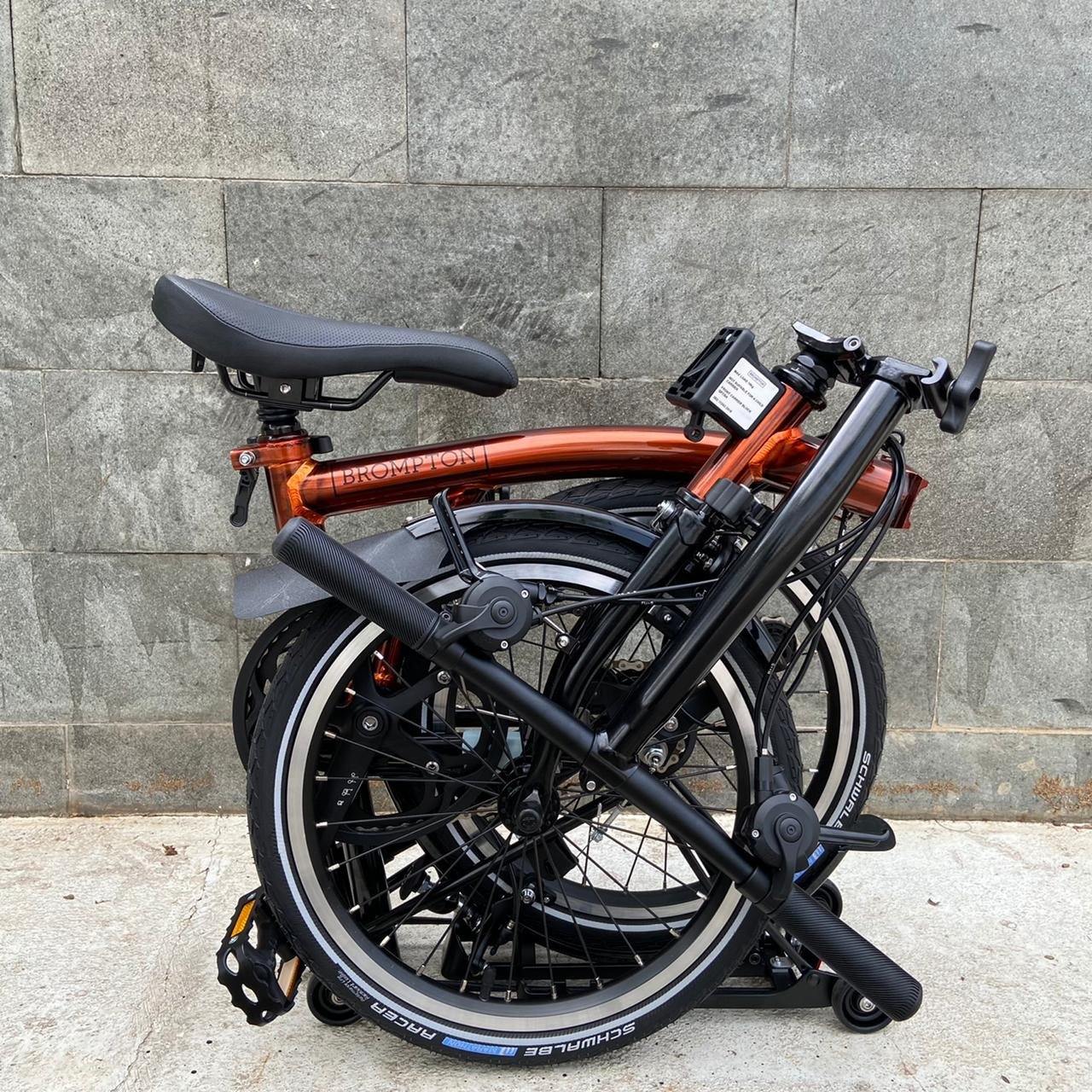 Brompton C Line Explore | Low Rise | With Rear Rack - Flame Lacquer ...